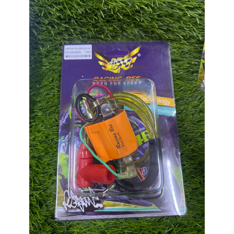 RACING IGNITION COIL WITH SPARK CAP WATER PROOF FOR CARBURETOR BIKE USE ...