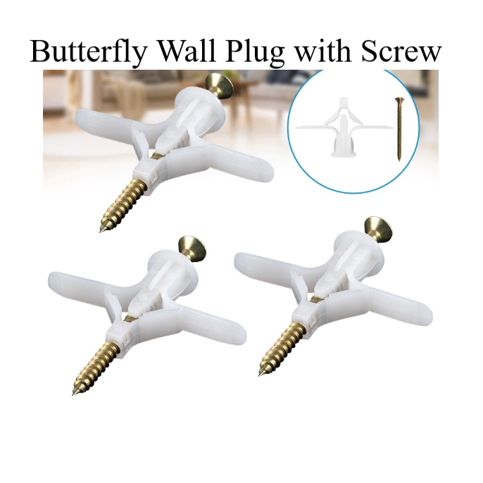 Heavy Duty Partition Wall Plug Butterfly Wall Plug Plaster Ceiling PVC ...