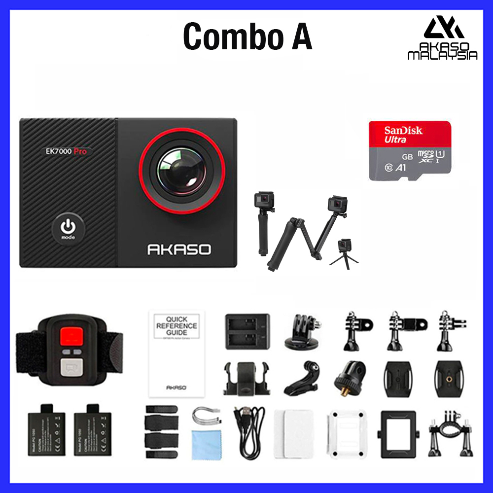 Akaso EK7000Pro Combo set 4K action camera with waterproof casing ...
