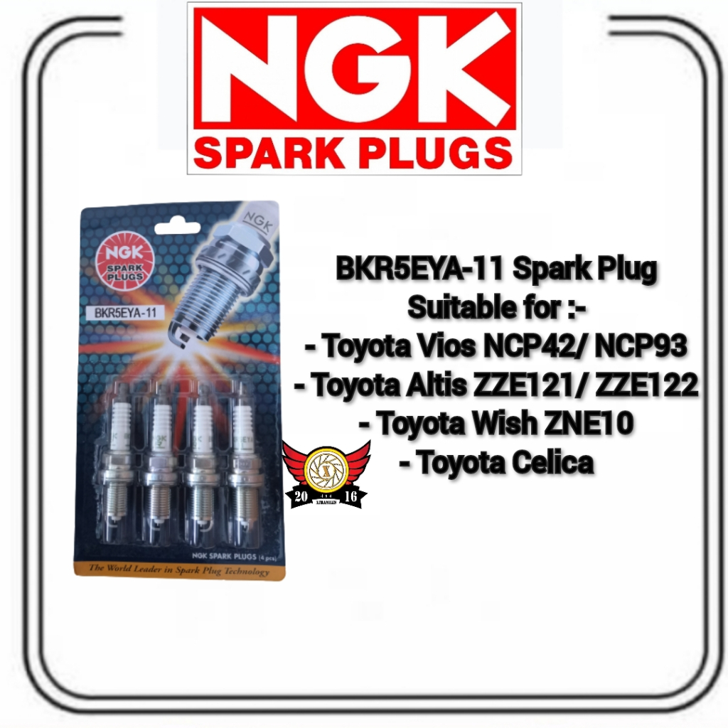 NGK BKR5EYA-11 Spark Plug - Toyota Vios; ALTIS; CELICA; COROLLA 1.6i ...