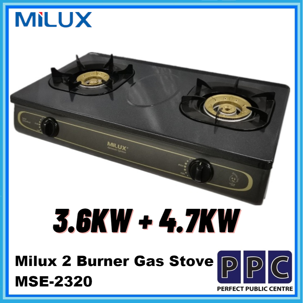 Milux 2 Burner Double Jet Valve Gas Stove MSE-2320 | Shopee Malaysia