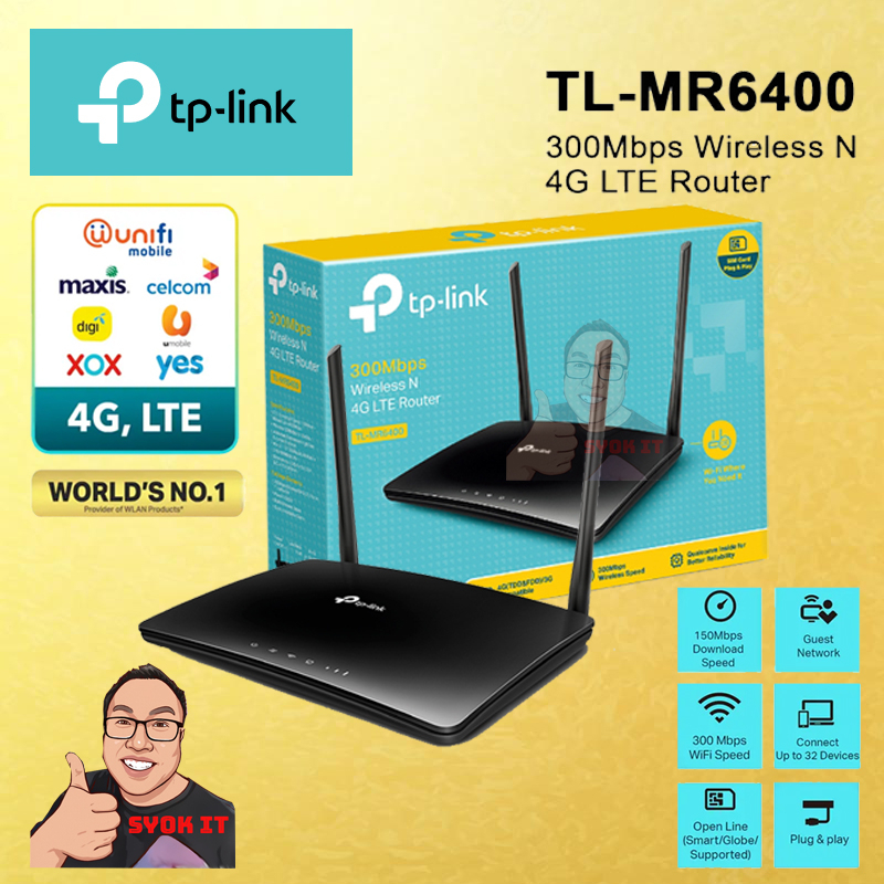 TP-Link TL-MR100 / TL-MR6400 Sim Card Router 300Mbps Wireless N 4G LTE ...