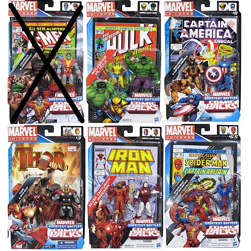 Marvel Universe Comic Packs Wave 1 & 2 Bundle - Set of 7 Item (14 ...