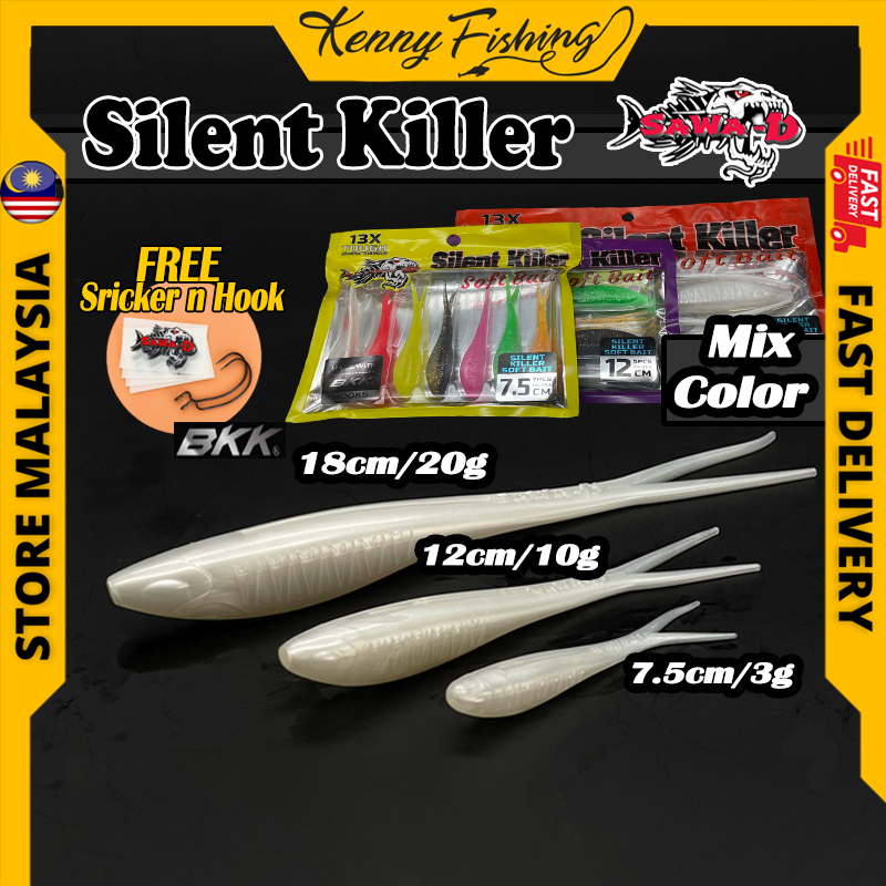 SAWA-D SILENT KILLER 18CM / 12CM / 7.5CM （ Mix colour ）SOFT BAIT UMPAN ...