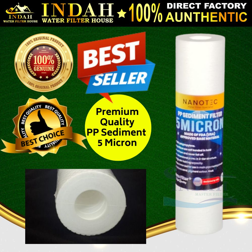 NANOTEC 5 micron Aqua Clear PP Sediment Filter 10 inch Filter Cartridge ...