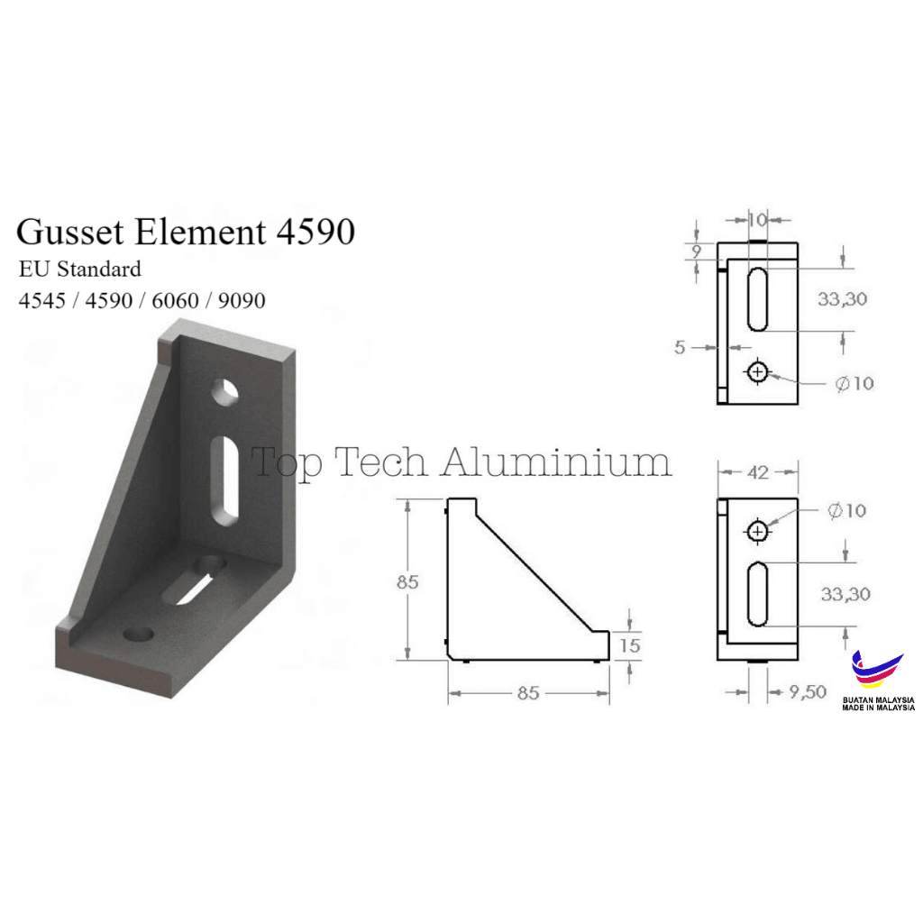 [Ready Stock] Gusset Element 2020 2028 3030 3060 4040 4080 4545 4590 ...
