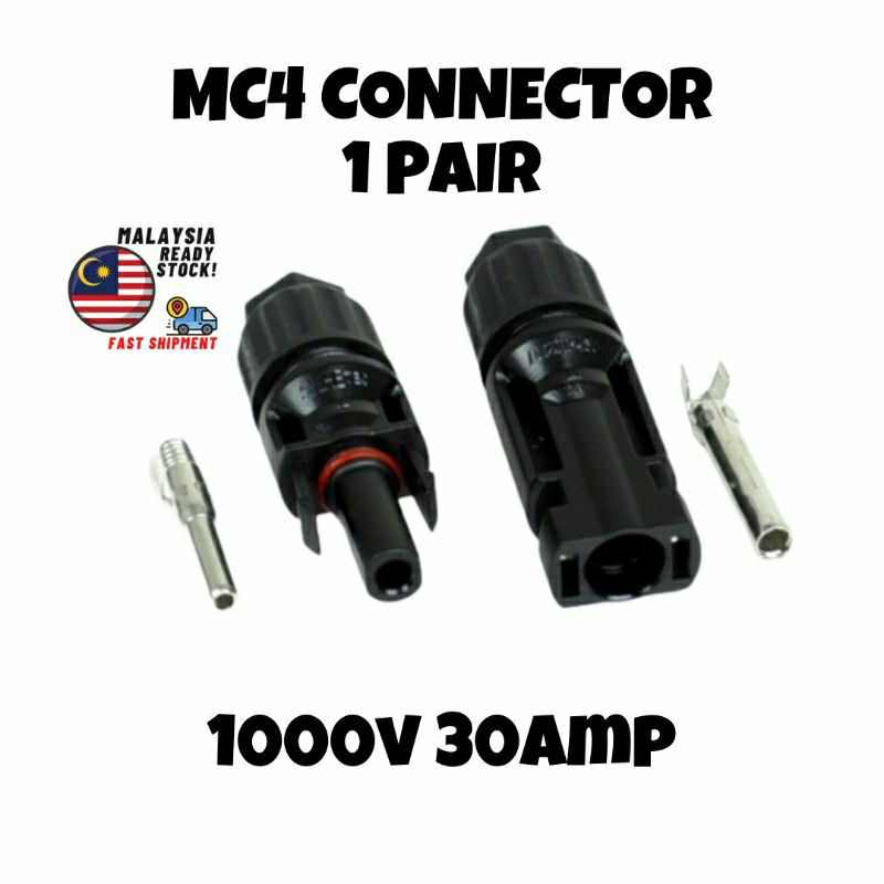 🇲🇾 READY STOK 🇲🇾 MC4 1 Pair Male Female Connector Set Solar Panel ...