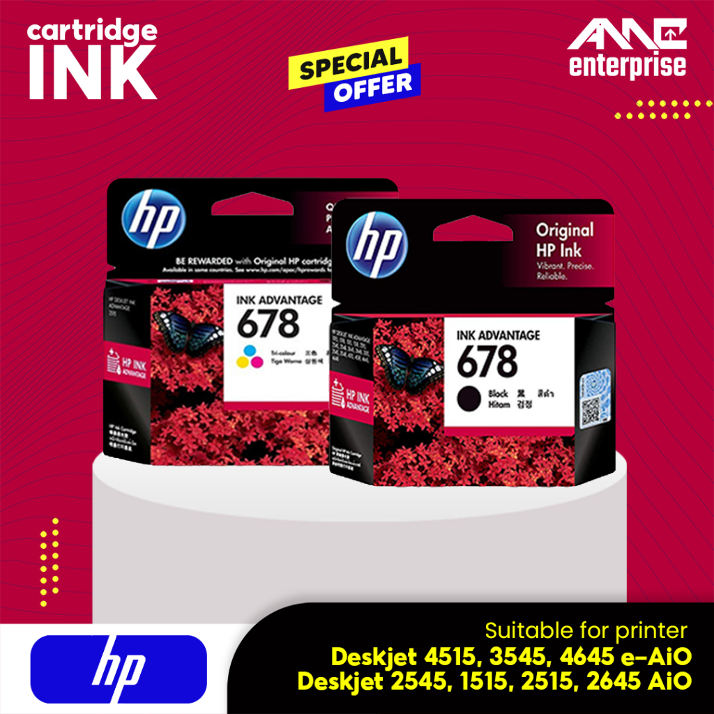 [ORIGINAL] Genuine HP 678 Ink Advantage cartridge (Black/Colour ...