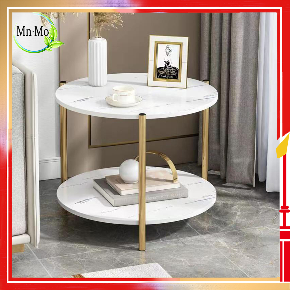 Modern Minimalist Coffee Table Round Table Nordic 2 Layer Round Coffee ...