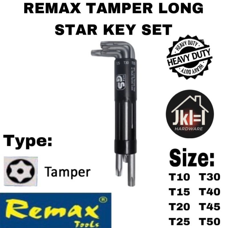 (100%ORIGINAL) REMAX TAMPER LONG STAR KEY SET / ELLEN KEY T10 T15 T20 ...