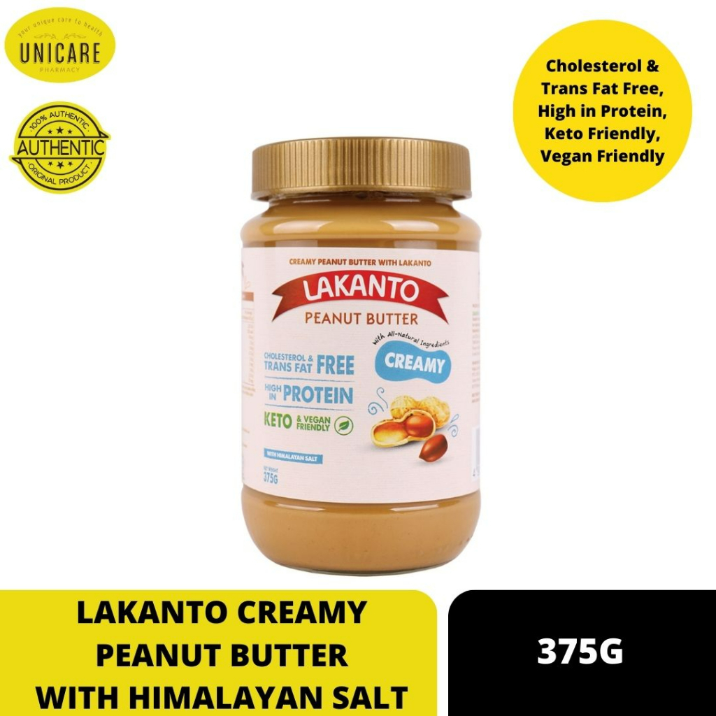 LAKANTO CREAMY PEANUT BUTTER WITH HIMALAYAN SALT 375G. | Shopee Malaysia