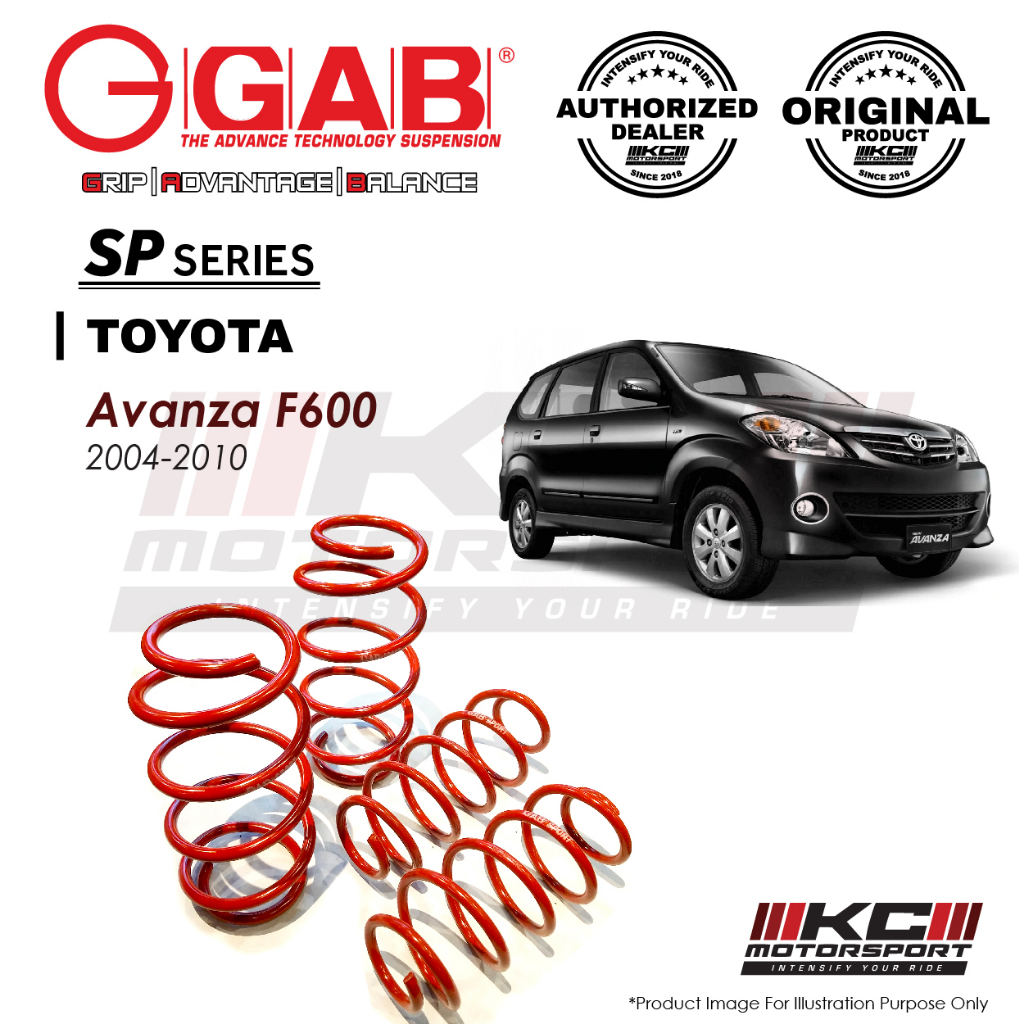 Toyota Avanza F600 2004-2010 - GAB SP Series Sport Lowered Spring ...