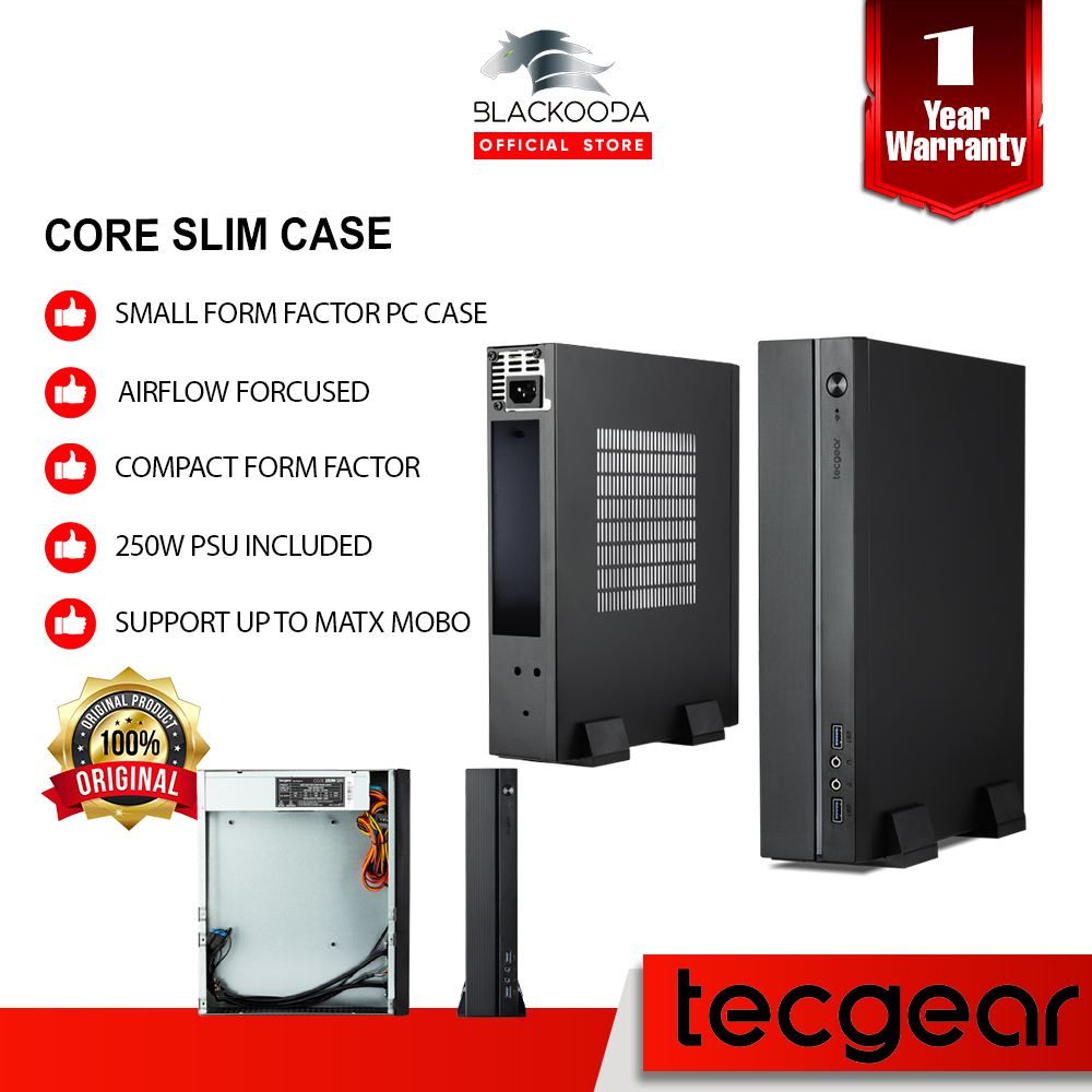 Tecgear CORE SLIM SFF PC CASE | With 250W PSU Inluded | High Quality Small Casing | Shopee Malaysia