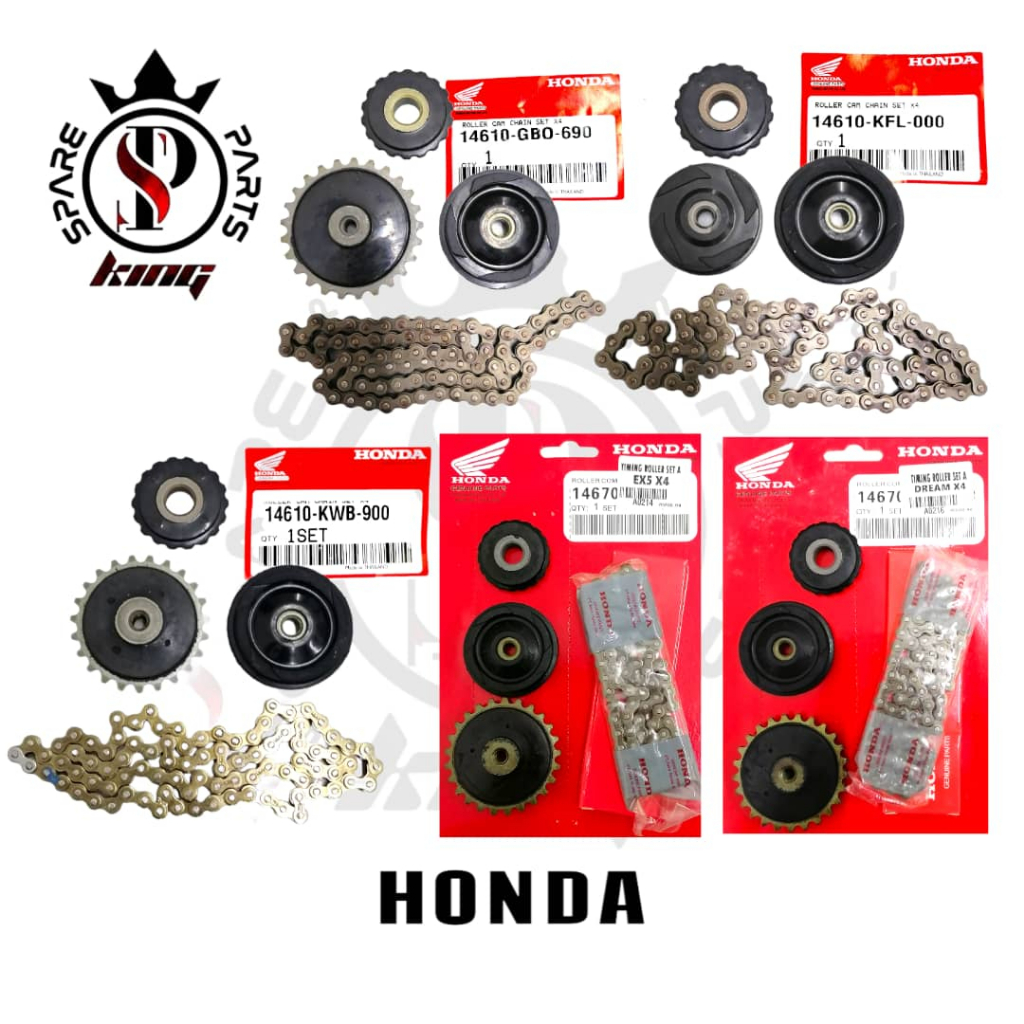 ORI HONDA EX5 HI POWER CLASS DREAM WAVE110 WAVE DASH C70 GBO TIMING CHAIN ROLLER COMPLETE SET ...