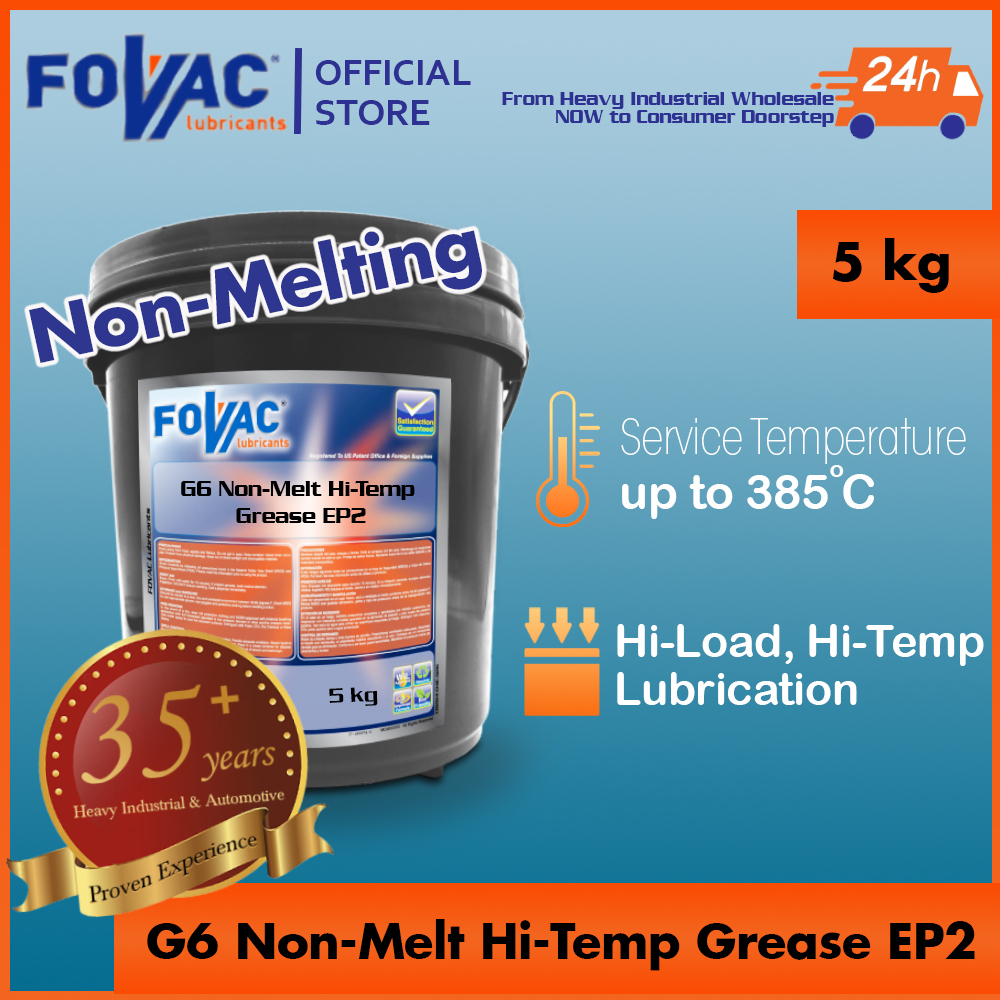 FOVAC G6 Non-Melt Hi-Temp Grease EP2 - 5kg | Shopee Malaysia