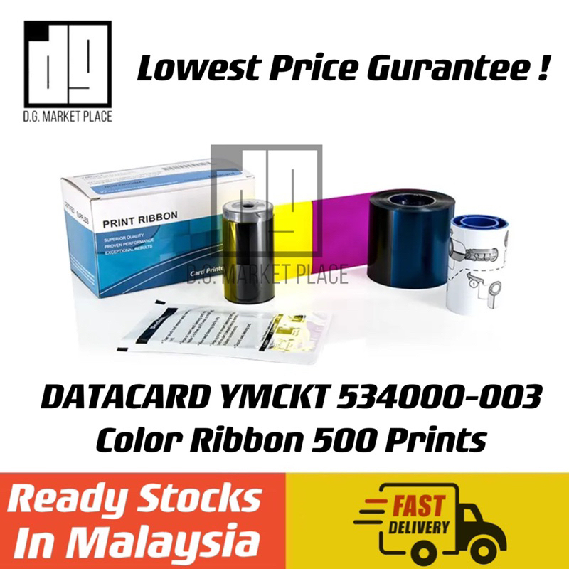 DATACARD color ribbon YMCKT 534000-003 500 Prints ORIGINAL Card Printer ...