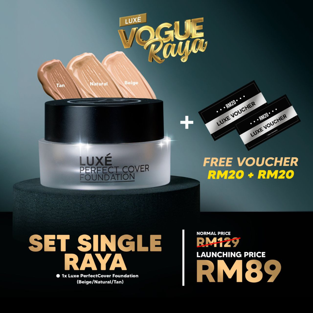 SET SINGLE RAYA LUXE FOUNDATION ORIGINAL HQ ( FREEPOS + FREEGIFT + VOUCHER ) | Shopee Malaysia