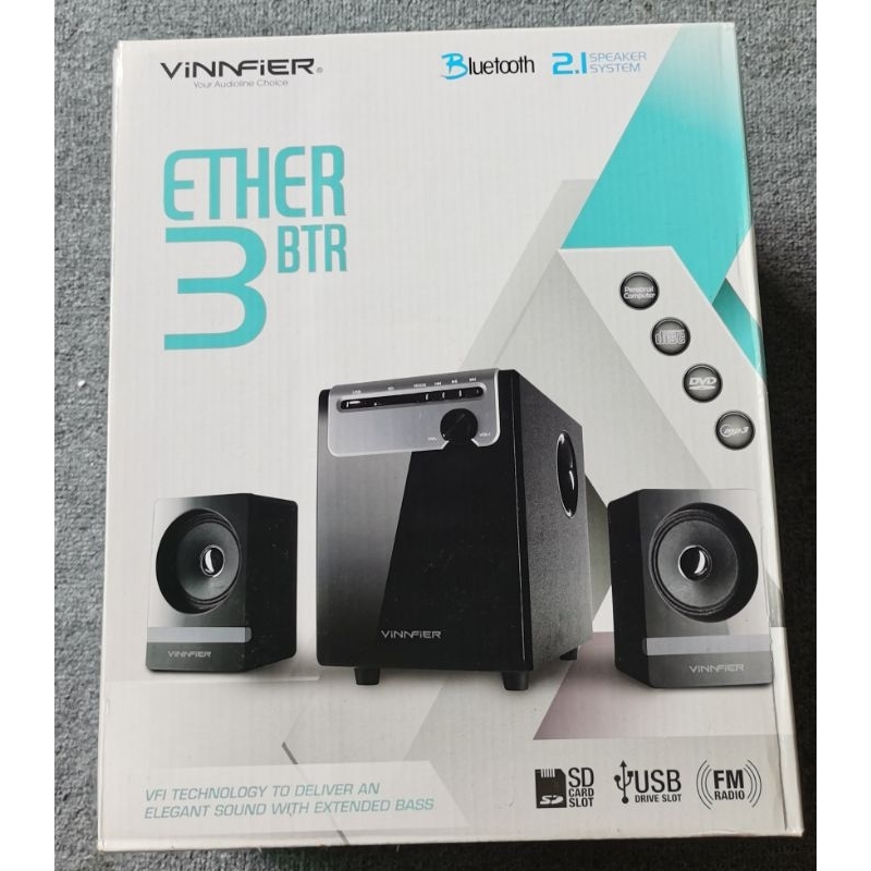 Vinnfier Ether 3 Btr 2.1 Speaker Bluetooth Micro SD with FM | Shopee ...