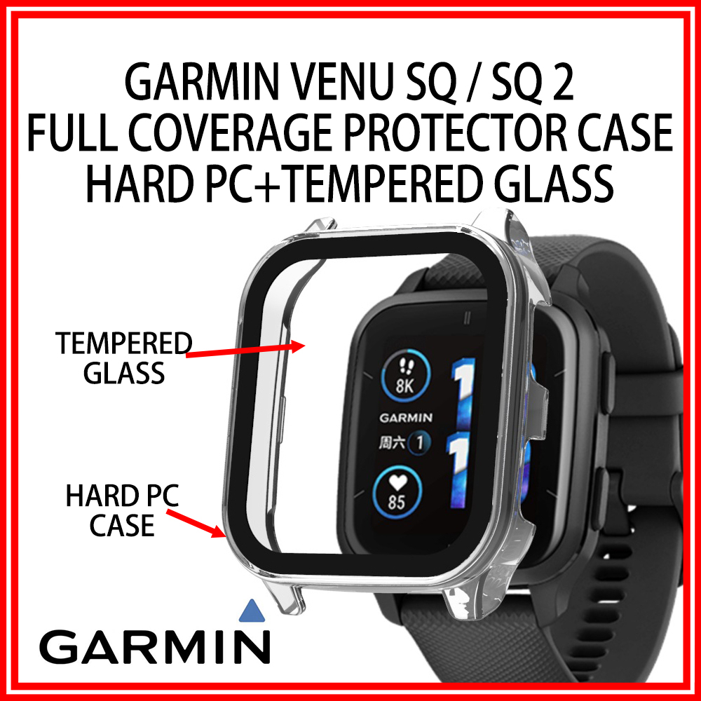Garmin Venu SQ/Venu SQ 2 Protection case 2 in1 Hard Pc+Tempered Glass ...