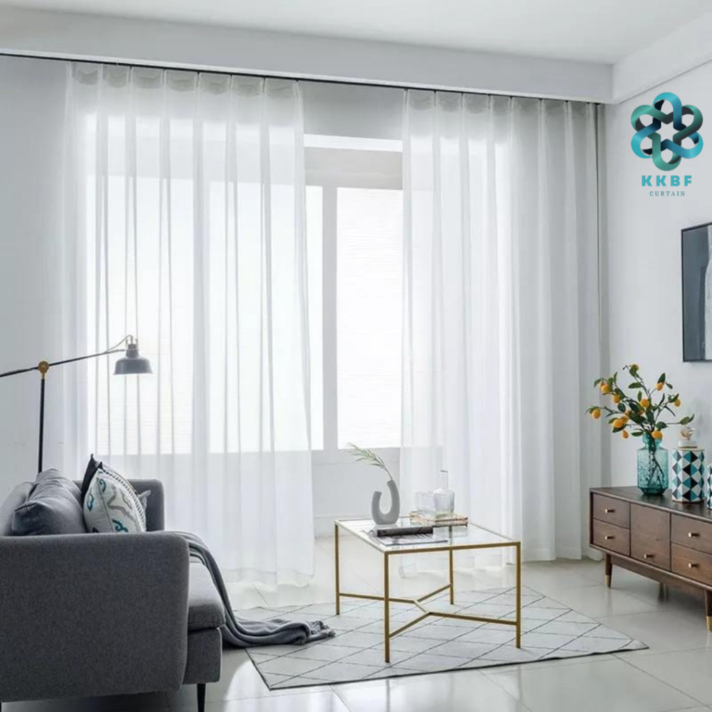 KBBF Ready Made Langsir Sheer Curtain Semi Blackout Curtain Cangkuk ...