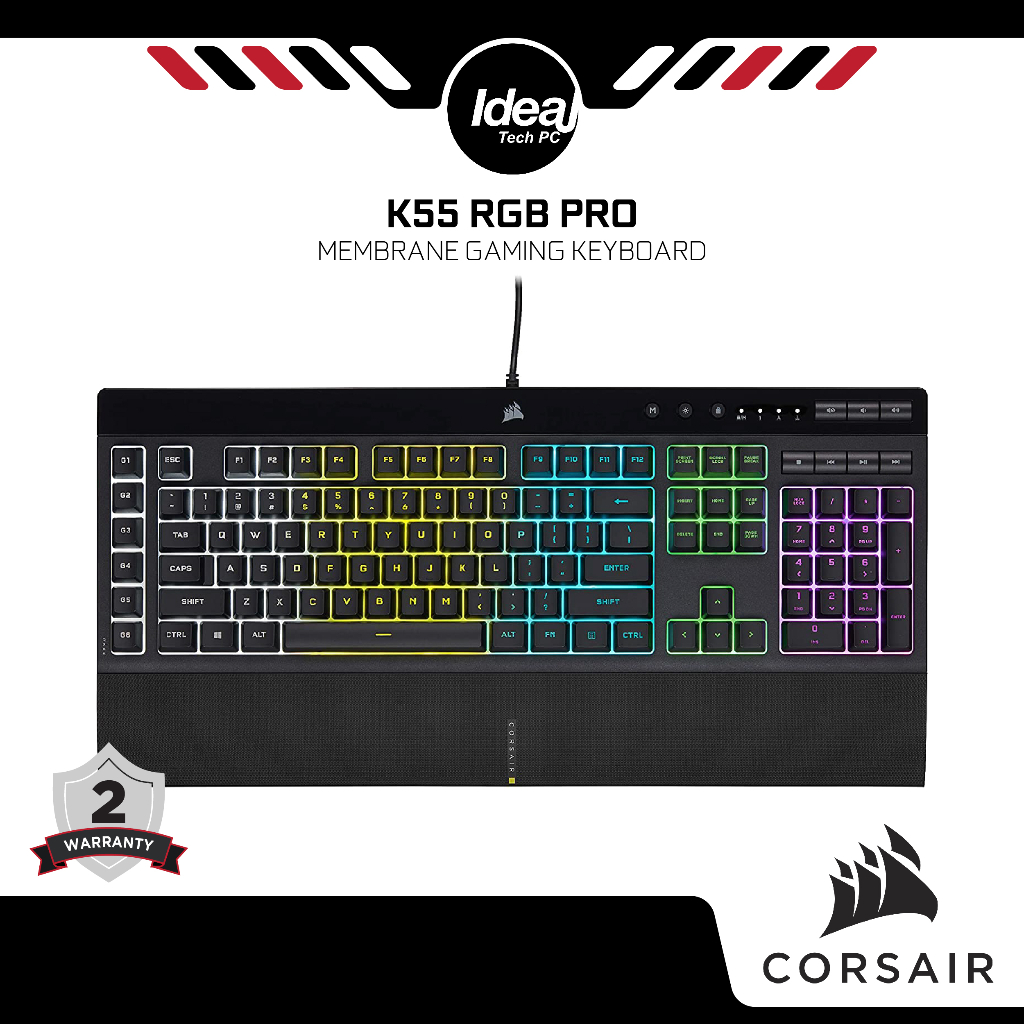 Corsair K55 RGB PRO with Media Controller Membrane Gaming Keyboard | Shopee Malaysia