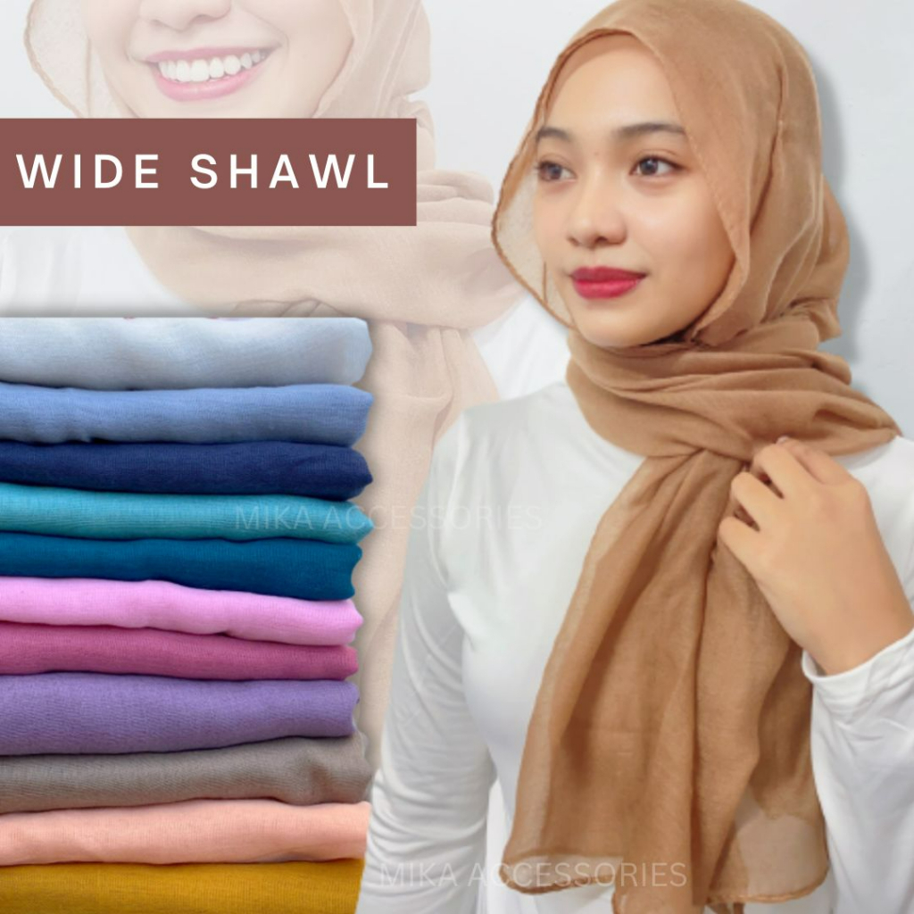 SHAWL COTTON PREMIUM QUALITY STANDARD SIZE 1.8M PLAIN COLOR Wide Shawl ...