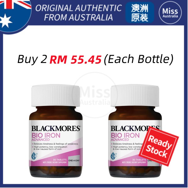 Blackmores Bio Iron Advanced (30 Tablets) Helps Reduce Fatigue And ...
