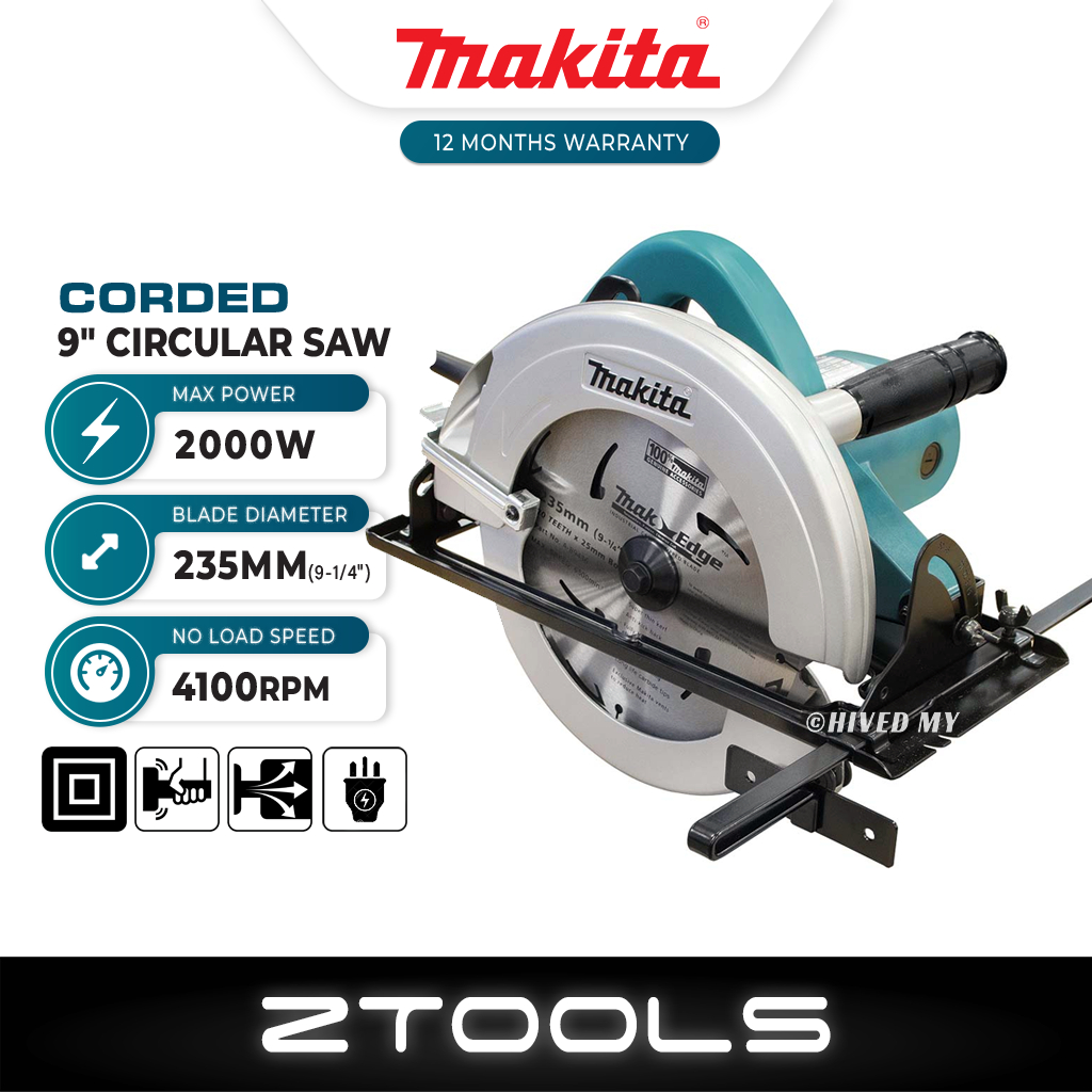 Makita 2000W/ 9" Circular Saw N5900B | Electric Wood Cutter | Mesin ...