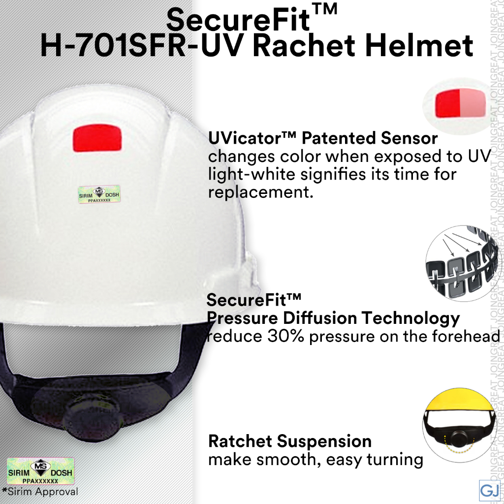 [Sell by Case] 3M H-701R / H-701SFR-UV 3M Safety Helmet / 7 Colours ...