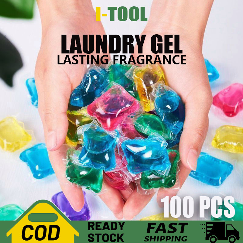 100pc Laundry Gel Cloth Washing Bullet Beads Stains Film Bead Ball ...