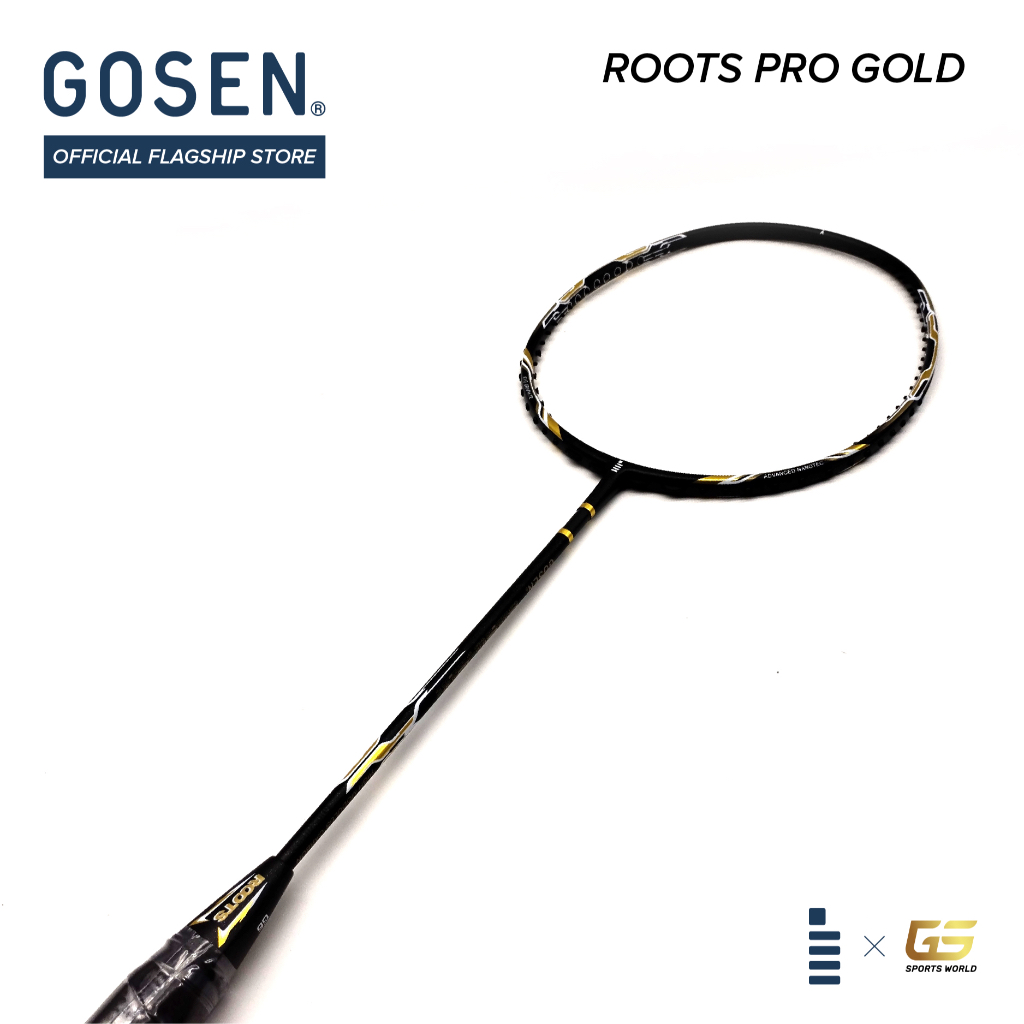 GOSEN Badminton Rackets ROOTS PRO GOLD - 2U/G5 (Max 30 lbs) - Light ...