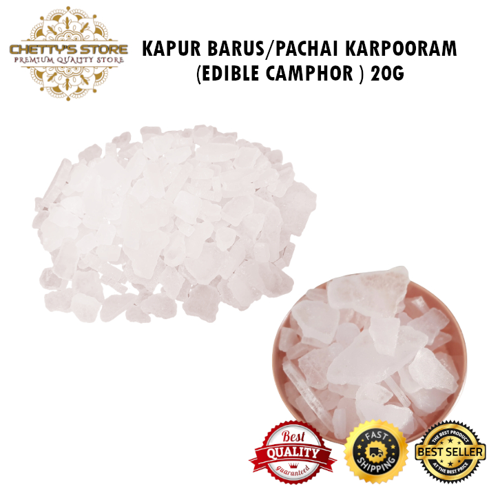 (IMPORTED INDIA) Kapur Barus/Pachai Karpooram (EDIBLE) / Edible Camphor ...