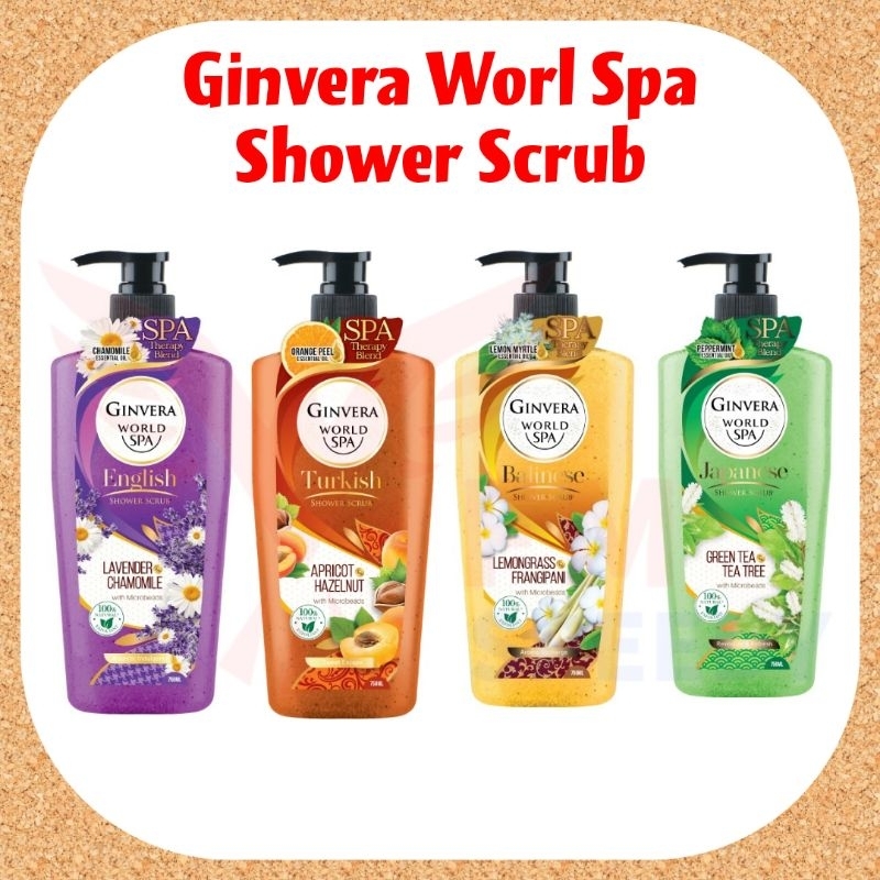 Ginvera World Spa English Shower Scrub 750ml (Lavender/Lemongrass/Rose ...