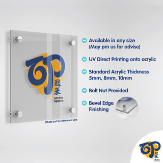Custom Acrylic Signage with Bolt Nut | Bevel Edge Frame Display | UV ...