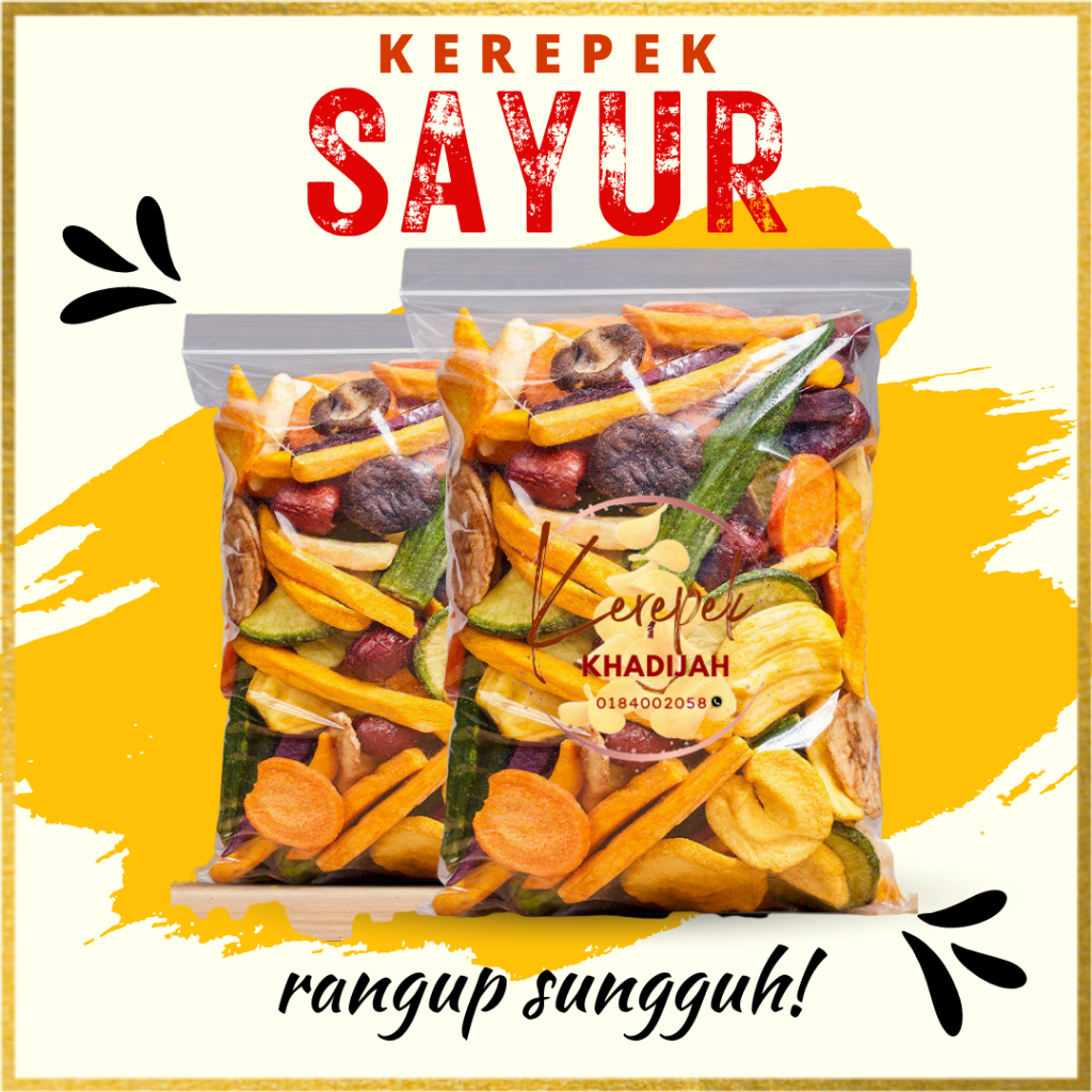 KEREPEK SAYUR & Buah | Kerepek Sayur Rangup Veggie Chips [150g-500g ...