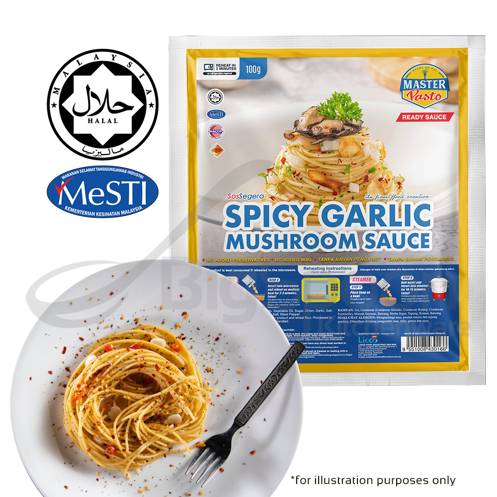 [HALAL] Master Pasto - Spicy Garlic Mushroom Sauce Value Pack 100g ...
