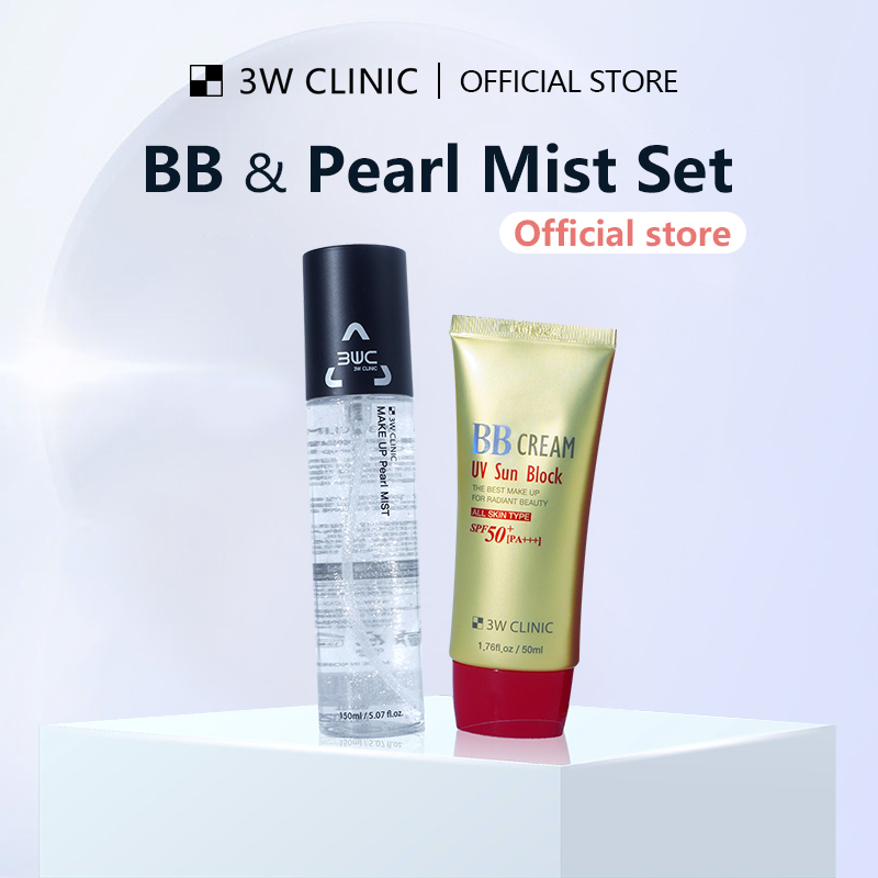 3W CLINIC Sunscreen UV Sun Block BB Cream SPF50 PA+++ （50ml）+Make Up ...