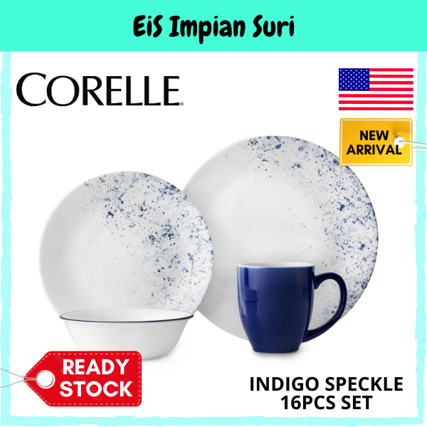 (Ready Stock!!) Corelle Indigo Speckle 16pcs Dinnerware Set (1131412 ...