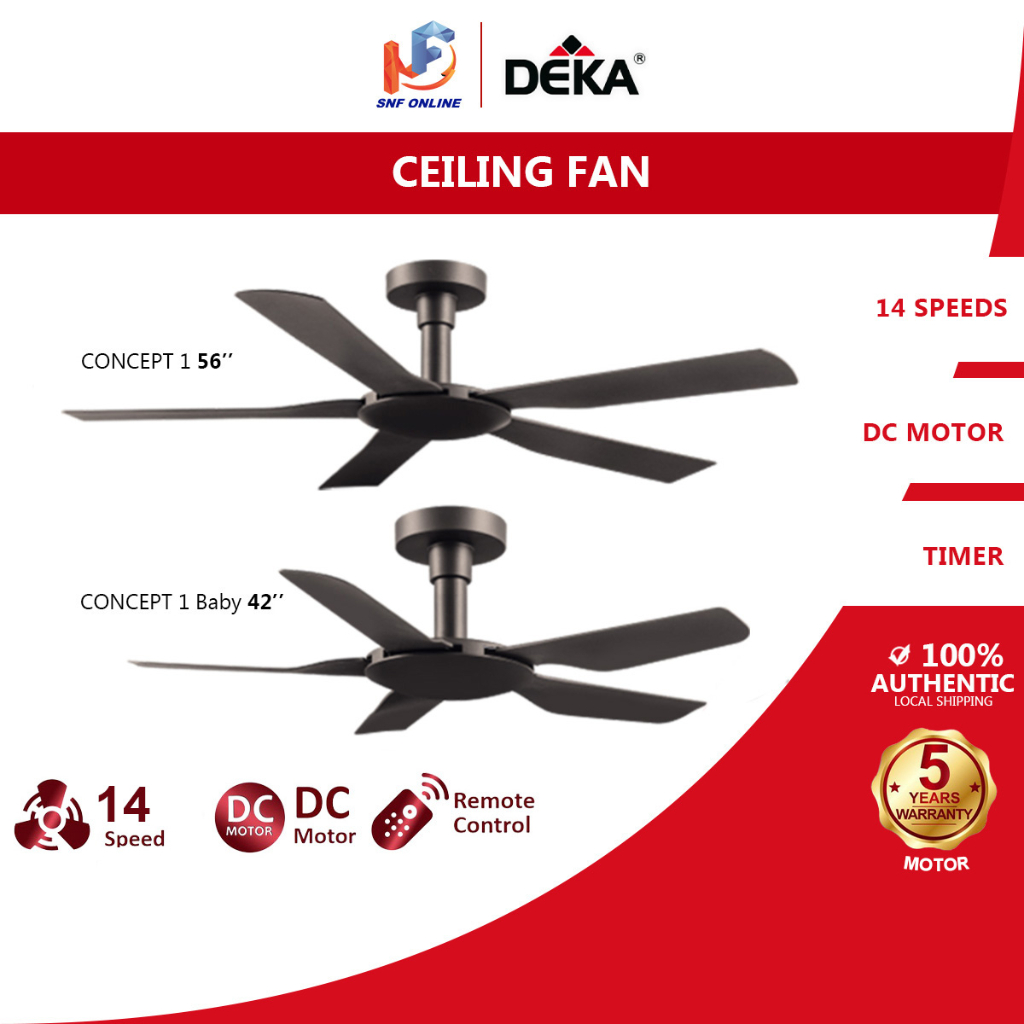 Deka Concept 1 Ceiling Fan 5 Blade with Remote Control (56”) CONCEPT1 ...