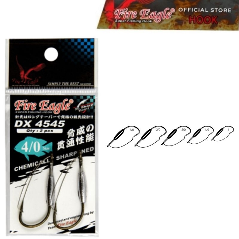 (2PCS) MATA KAIL WEEDLESS HOOK WITH LEAD FIRE EAGLE DX 4545 SUPER SHARP ...