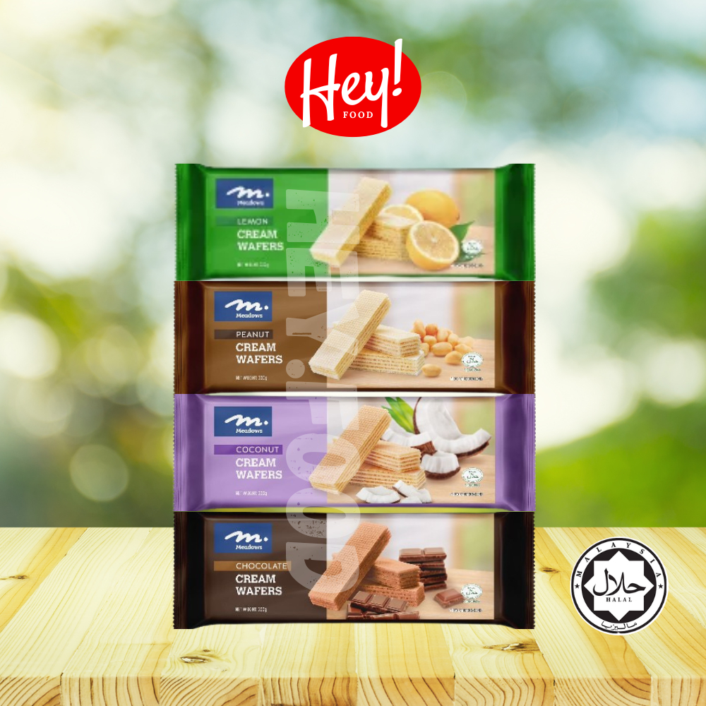 MEADOWS Cream Wafers (200g) Lemon/ Peanut/ Coconut/ Chocolate | Shopee ...