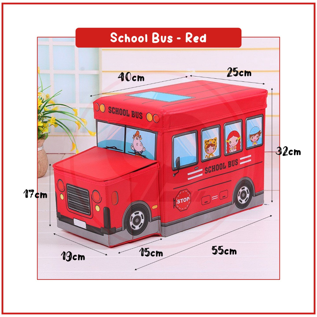 Kids Vehicle Toy Storage Box Foldable Car Organizer Multipurpose Stool ...