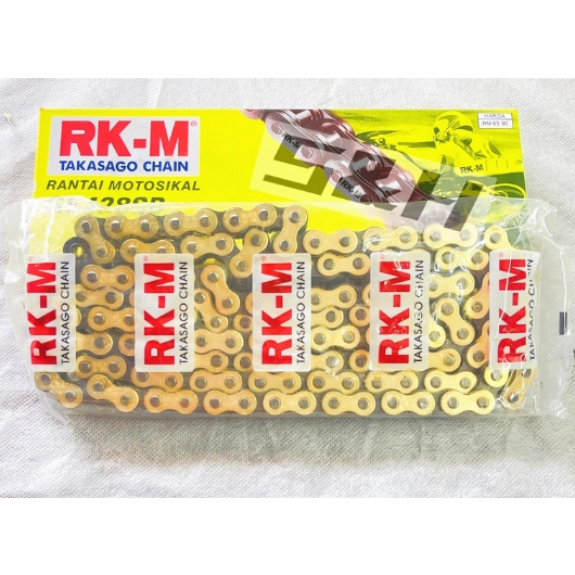RK-M RKM SPROCKET CHAIN GS428SB 428H 428 H 120L / 132L ( GOLD CHAIN ...