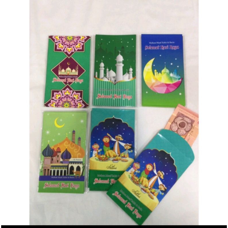 Sampul duit Raya green packets selamat Hari raya | Shopee Malaysia