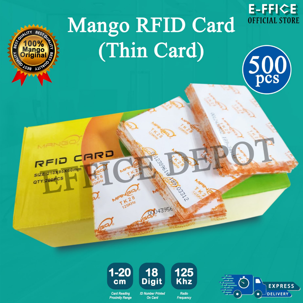 Effice Depot - Original MANGO RFID Thin Card Proximity ID 125Khz (100 ...