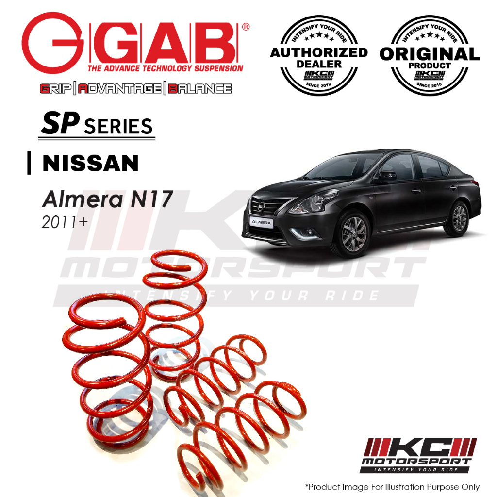 Nissan Almera N17 2011-2019 - GAB SP Series Sport Lowered Spring ...