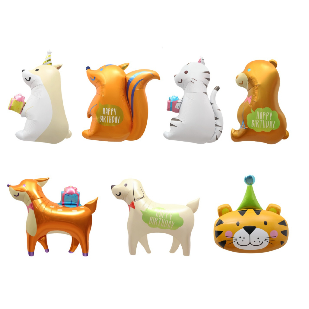 [Ready Stock] Animal Birthday Themed Foil Balloon Hamster Squirrel Cat ...