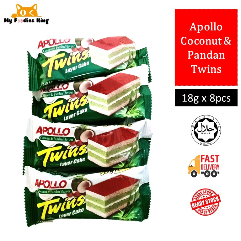 🔥 Halal cake 18g x 8pcs Apollo Pandan / Layer Cake / Chocalate / Cocoa ...