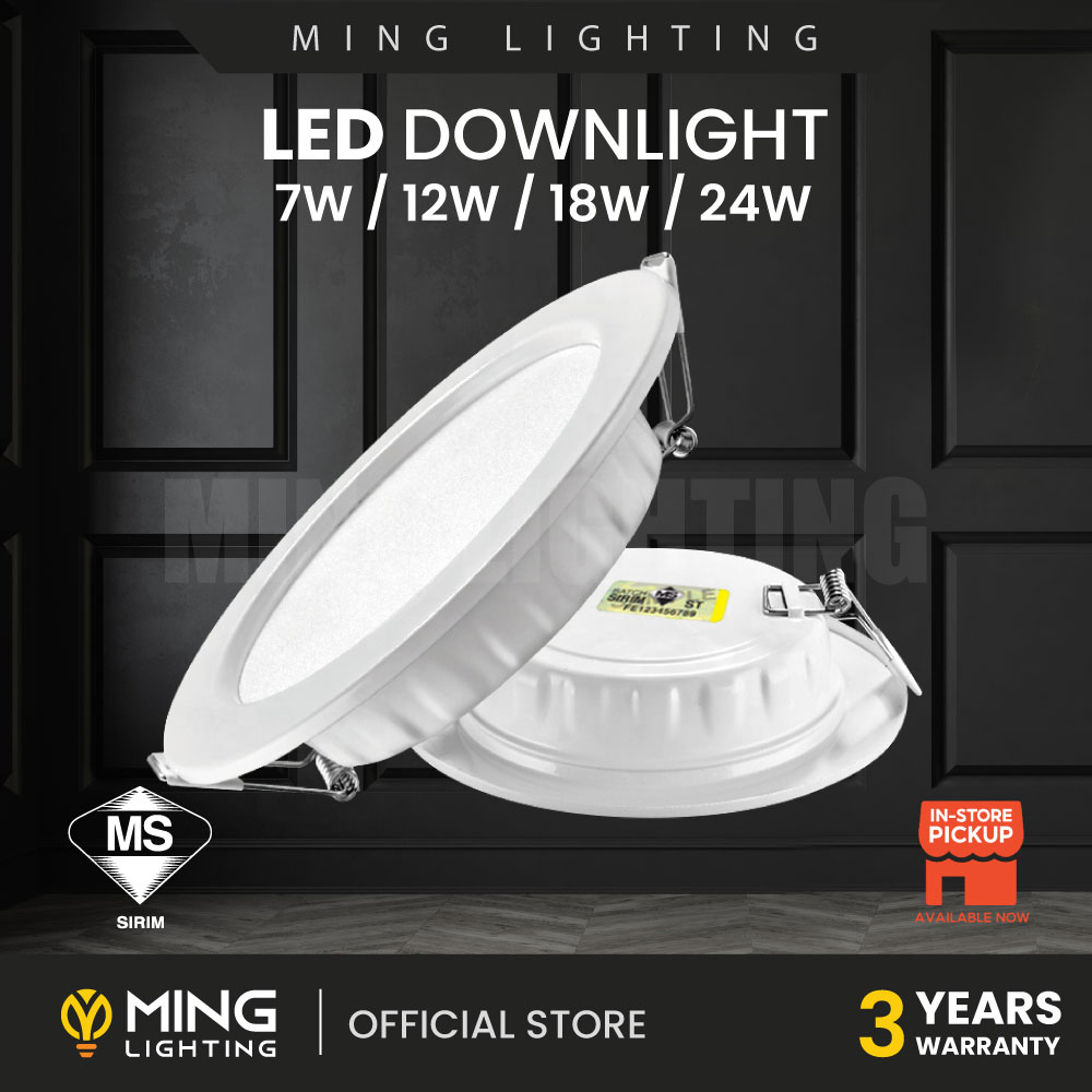 [SIRIM] LED Downlight 9W 12W 18W 24W Lampu Siling Rumah Round Down ...