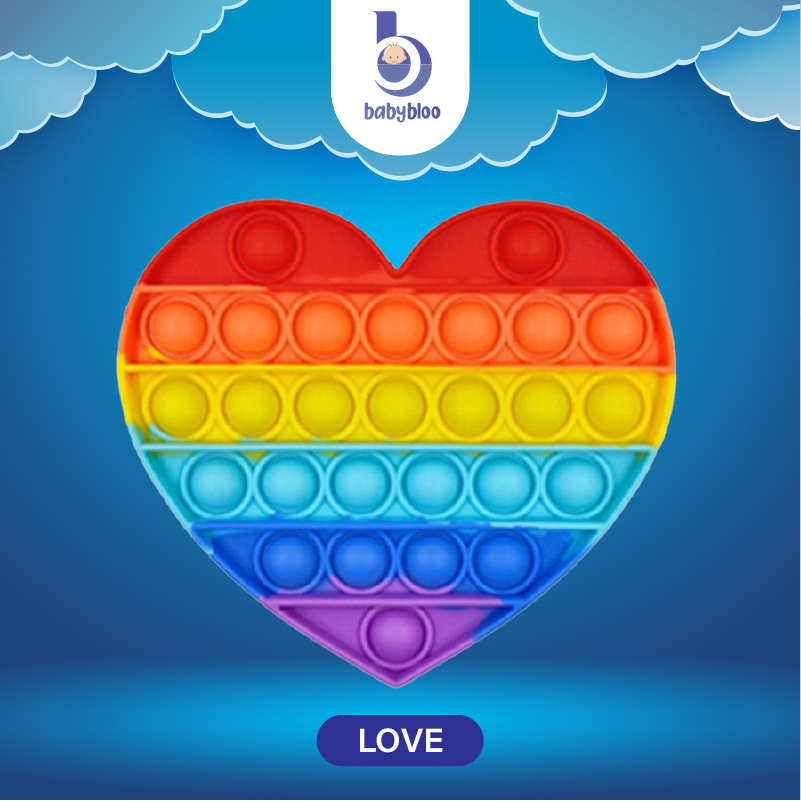 BabyBloo Colorful Pop It Fidget Toy Push Bubble Sensory Stress Relief ...